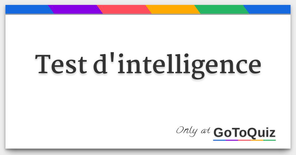 Test d'intelligence Answers