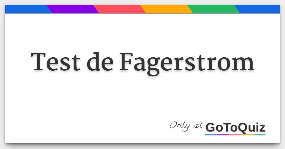 Test de Fagerstrom