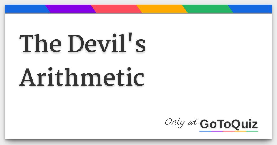 The Devils Arithmetic 1871