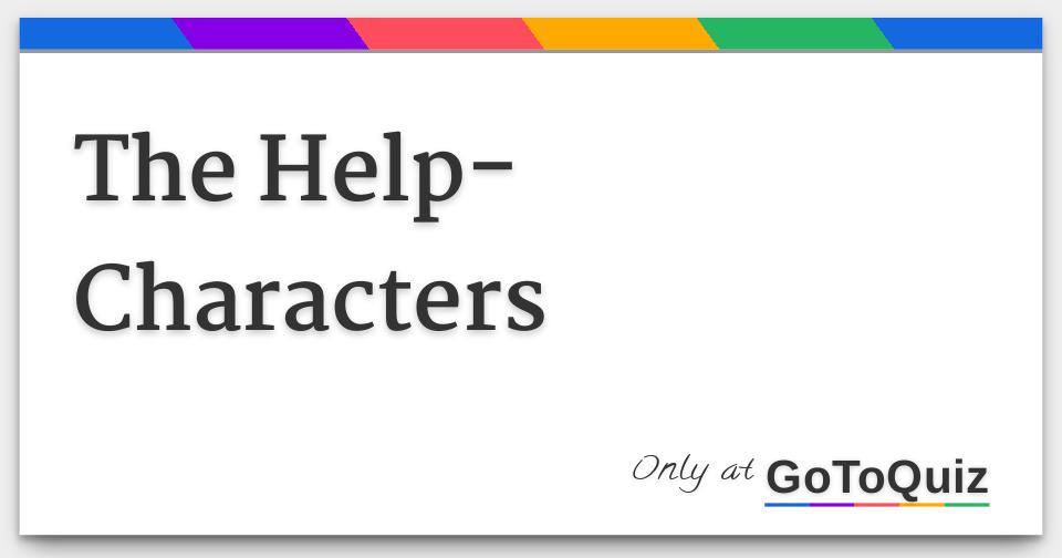 The Help-Characters