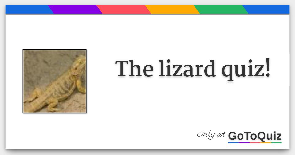 The lizard quiz!