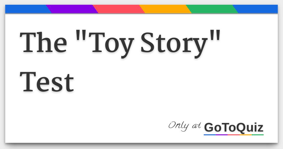 The "Toy Story" Test Answers