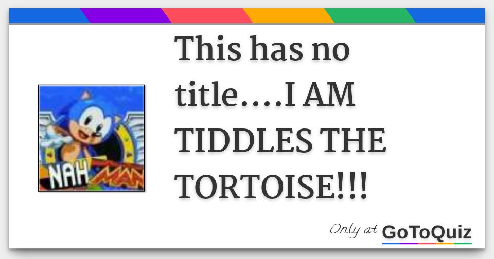This has no title....I AM TIDDLES THE TORTOISE!!!