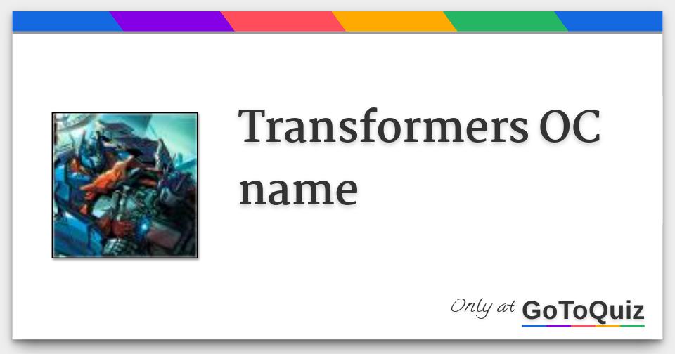 Transformers OC name