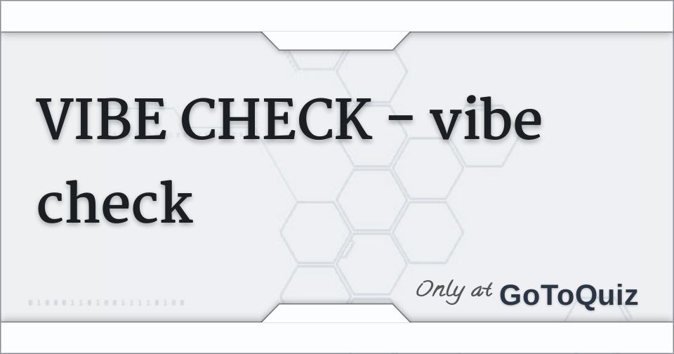 VIBE CHECK - vibe check