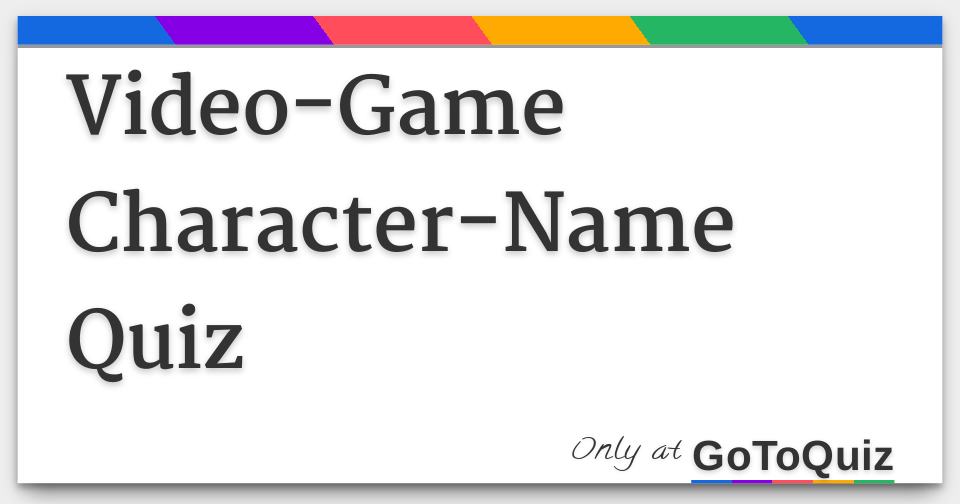 What is your Inner Video Game Character?