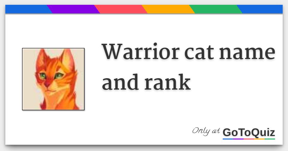 warrior cat name and rank