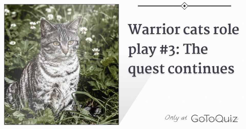Warrior cats role play #3: The quest continues