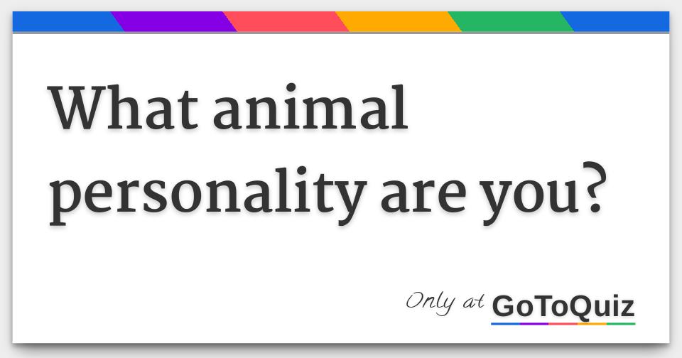 What animal personality are you?