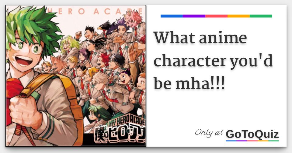 What anime character you'd be mha!!!