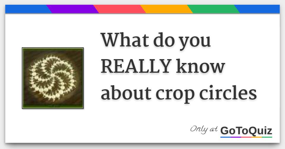 What do you REALLY know about crop circles