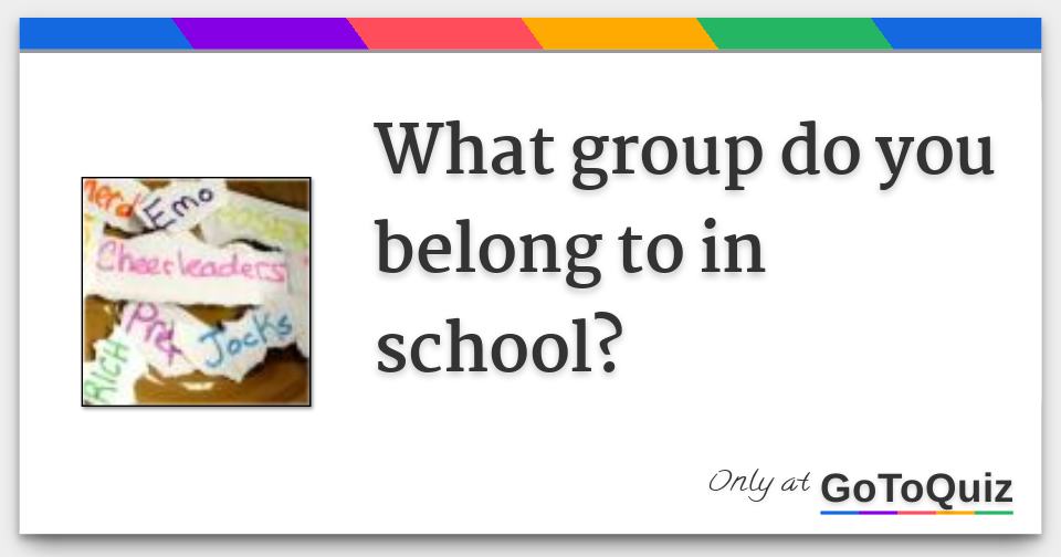 What group do you belong to in school?
