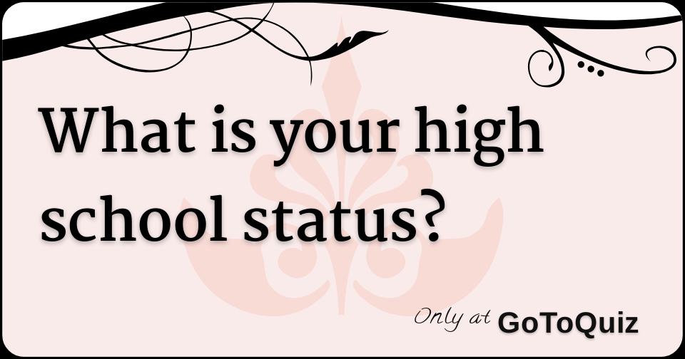 What is your high school status?