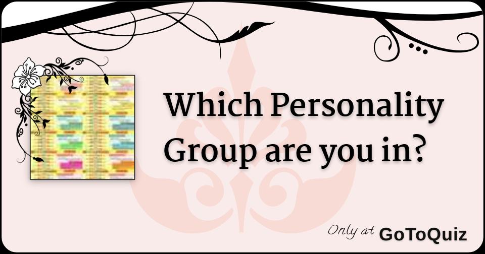 Which Personality Group are you in?