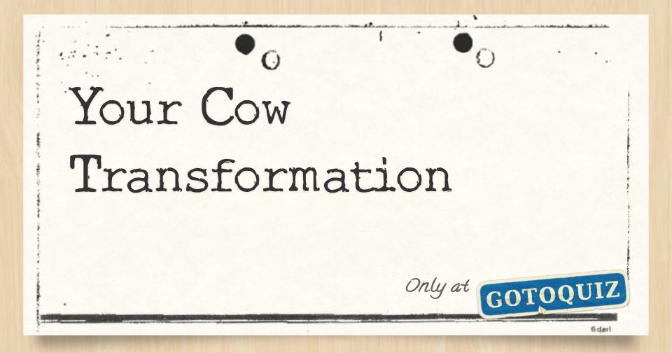 Your Cow Transformation